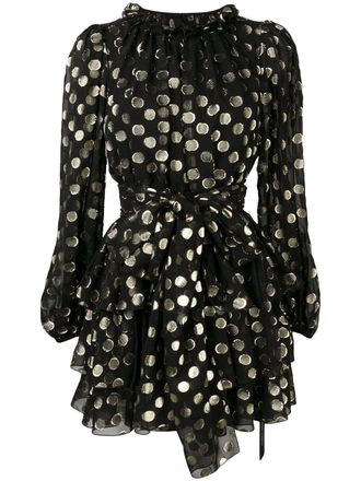 Dolce & Gabbana Gestuftes Kleid mit Polka Dots - Schwarz