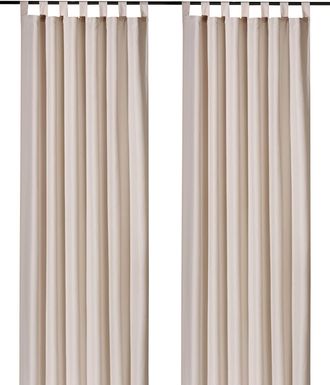 Heimtexland Dekoschal Blickdicht Aber lichtdurchlässig Mikrofaser Gardine Schlaufen und Kräuselband - Vorhang natürlich matt einfarbig - Schlaufenschal Bandschal 