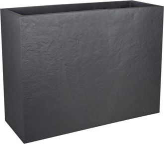 Eda Jardini&egrave;re rectangulaire Volcania effet pierre - 78,5 x 29,5 x 60 cm - 46 l - Gris anthracite
