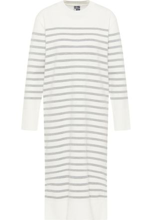 Dreimaster Dreimaster Maxikleid Damen Wollweiss Grau Melange