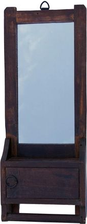 Guru Shop Antikes Spiegelk&auml;stchen, Spiegel mit Ablage, Garderobenspiegel, Schminkspiegel - Modell 12, 47x24x10 cm