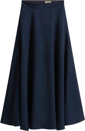 Woolrich Femme, Jupes, Bleu, Taille: 38 FR Lyocell Linen Long Skirt