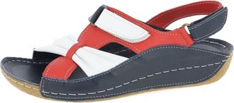 Andrea Conti Damen Sandalette Sandale, d.blau/weiß/Chili, 41 EU