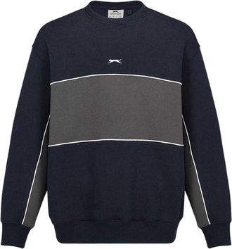 Slazenger Sweatshirt f&uuml;r Herren, Rundhalsausschnitt, Fleece (Marine/Rauch-Grau)