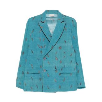 Pierre-Louis Mascia Femme, Vestes, Bleu, Taille: 40 FR Veste en soie imprim&eacute;e