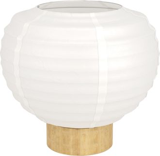 Eglo Nachttischlampe Summerhill, Tischlampe im Japan-Stil, Zimmer Deko Schlafzimmer aus Holz in Braun und Papier in Wei&szlig;, FSC-zertifiziert, E27 Fassung, &Oslash; 