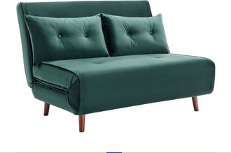 Vente-Unique Sofa 2-Sitzer mit Schlaffunktion - Samt - Tannengr&uuml;n - URIBIA