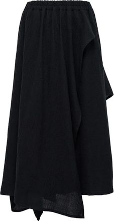 Yohji Yamamoto pantalon drapé à design asymétrique - Noir