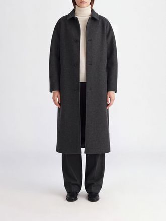Jil Sander Langer Einreiher-Mantel aus Schurwolle mit klassischem Kragen von