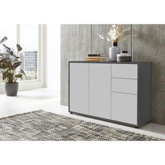 BMG M&ouml;bel BMG M&ouml;bel Kommode &raquo;Mailand 10 Antrazit mit wei&szlig;en Fronten, Schubladenkommode Anrichte Sideboard