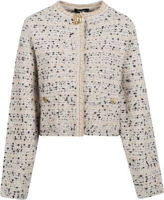 Fabiana Filippi Femme, Vestes, Beige, Taille: 36 FR Vestes en tweed avec boutons dorés