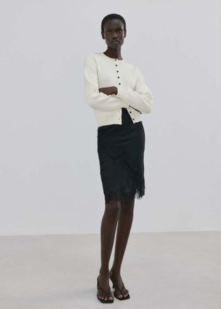 Mango Cardigan maille boutons &eacute;cru - Femme - XXL - MANGO