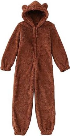 Generic Combinaisons Polaires moelleuses pour Femmes, v&ecirc;tements de Nuit, Grande Taille, Ensembles &agrave; Capuche, Pyjamas pour Adultes, Chauds dhiver, v&ecirc;tements de