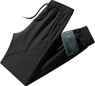 Generic Pantalon doublé en polaire thermique pour homme résistant à leau décontracté taille élastique pleine longueur pantalon de survêtement pantalon de surv