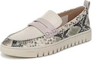 Vionic Mocassins Uptown Parfaitement compactables pour Femme avec Soutien de la vo&ucirc;te Plantaire, Coupe Moyenne, Cuir gaufr&eacute; Serpent cr&egrave;me, 36.5 EU