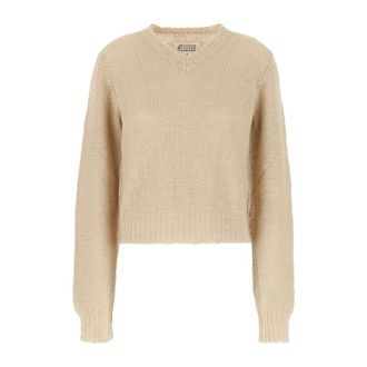 Maison Margiela Rundhals-Strickware - - Knitwear - Damen - Beige - M