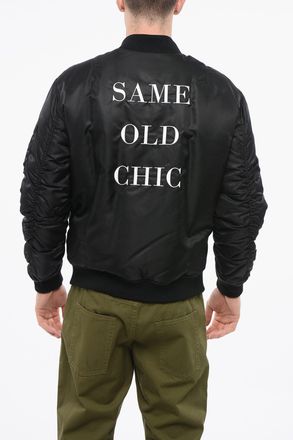 Moschino COUTURE! Bomberjacke aus unifarbenem Nylon SAME OLD CHIC mit kontrastierender Stickerei Moschino