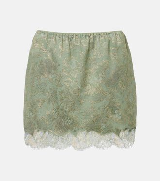 Saint Laurent Minirock aus Jacquard mit Spitze