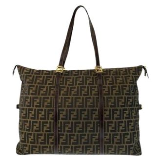 Fendi Pre-owned Zucca Canvas Leather Tote Shoulder Bag - - Pre-owned - Damen - Braun - ONE SIZE