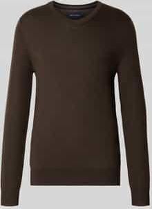 Christian Berg Strickpullover aus Woll-Mix mit V-Ausschnitt