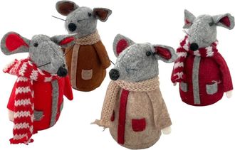 dio Only for You Stoffmaus, Weihnachts-M&auml;use 4er Set. Weihnachtsdekoration Winterdeko Wichtel