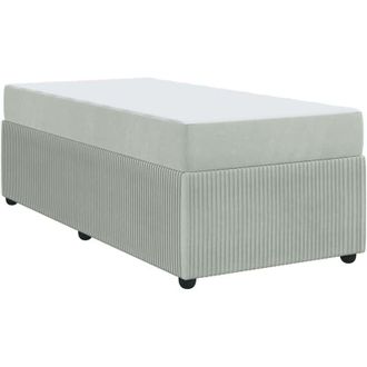 vidaXL Bettgestell mit Matratze mit Matratze Hellgrau 80 x 200 cm Samt vidaXL