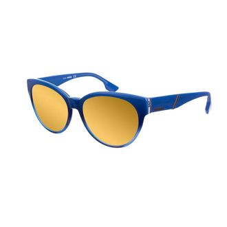 Diesel Blaue ovale Sonnenbrille mit gelb verspiegelten Gl&auml;sern - - Accessories - Damen - Blau - ONE SIZE