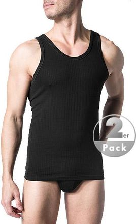 Schiesser Herren Tanktops schwarz Baumwolle & Mix unifarben