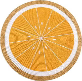 BESPORTBLE Runde Platzmatte mit Zitronenmotiv Hitzebest&auml;ndig rutschfest Pflegeleicht Tischuntersetzer f&uuml;r Teller und Sch&uuml;sseln Dekorativ f&uuml;r K&uuml;che Esszimmer B&uuml;ro