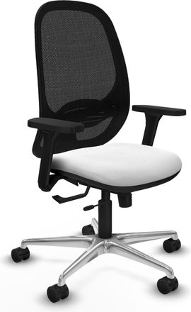 Piqueras y Crespo B&uuml;rostuhl, wei&szlig;, mit 3D-Armlehnen, h&ouml;henverstellbare Lendenwirbelst&uuml;tze, ausgestattet mit Syncro/Translack und Schneideschaum, mit Rollen von 65 mm, N