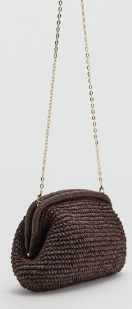 Mango Clutch-Tasche aus Naturfaser schokolade - Damen - Einheitsgr&ouml;&szlig;e - MANGO