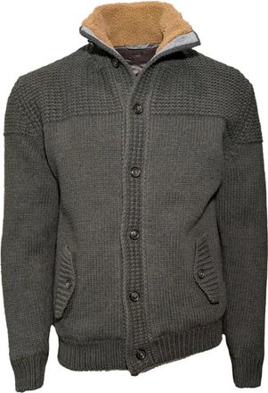 Ferrante Homme, Pulls, Vert, Taille: 2XL Veste matelass&eacute;e en tricot