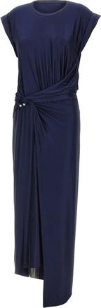 Paco Rabanne Femme, Robes, Bleu, Taille: 34 FR Robe Midi Drap&eacute;e