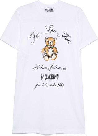 Moschino Minikleid mit Teddy-Print - Weiß