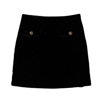 Twinset Schwarzer Samt Minirock - - Skirts - Damen - Schwarzk - S