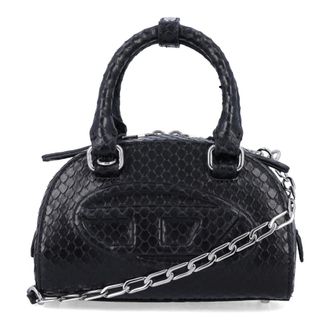 Diesel Femme, Sacs, Noir, Taille: ONE Size Signature Oval-D Plaque Handbag