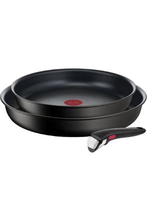 T-fal Pfannenset Ingenio Ultimate, Dunkelgrau, Metall, 3-teilig, rund, Made in Europe, abnehmbarer Griff, backofengeeignet, ergonomischer Griff, Kochen, Pfa