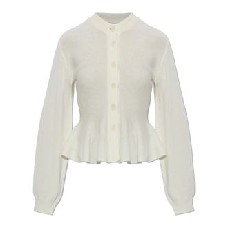 Rotate Rotate Birger Christensen, Femme, Pulls, Beige, Taille: 38 FR Cardigan en maille sculpturale