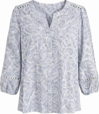 2-Biz Femme, Blouses et Chemises, Bleu, Taille: 44 FR Shirt