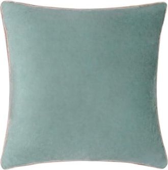 furn. Meridian Kissen mit Polyesterf&uuml;llung - luxuri&ouml;ses dekoratives Samtkissen mit Kontrastpaspelierung (Mineral/Rouge - 45x45cm)