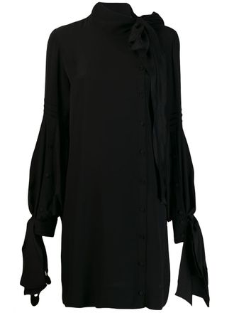 N&deg;21 robe courte &agrave; d&eacute;tail nou&eacute; - Noir