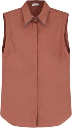 Brunello Cucinelli Femme, Blouses et Chemises, Rouge, Taille: 42 FR Chemise sans manches