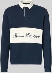 Review Regular Fit Langarm-Poloshirt mit Label-Stitching