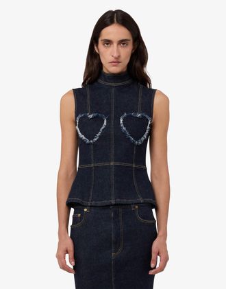 Moschino Top en denim stretch - Bleu