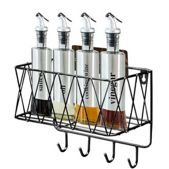 Generic Wandregale f&uuml;r Schlafzimmer, Wandregal f&uuml;r die K&uuml;che, Wand-Organizer mit Haken, rostfrei, Arbeitseffekt, Anti-Rost-Effekt, fein