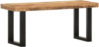 Les Tendances Banc 110 cm Bois de manguier brut massif et acier