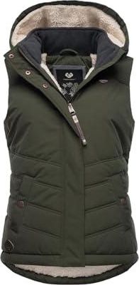 Ragwear Hesty SL Gilet pour femme, Vert olive foncé, XL