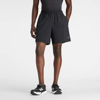 New Balance Homme Athletics Stretch Woven Short 7 en Noir, Polytiss&eacute;, Taille 2XL