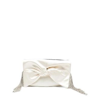 Anya Hindmarch Crystal Fringes Bow Clutch - - Bags - Damen - Wei&szlig; - ONE SIZE