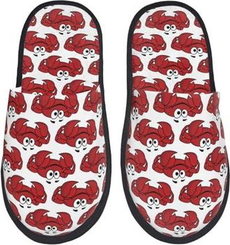 Generic Pantoufles Crabe Rouge Mignon Antidérapantes Chaussons Légers Slippers Pour DIntérieur De Camping Automne L